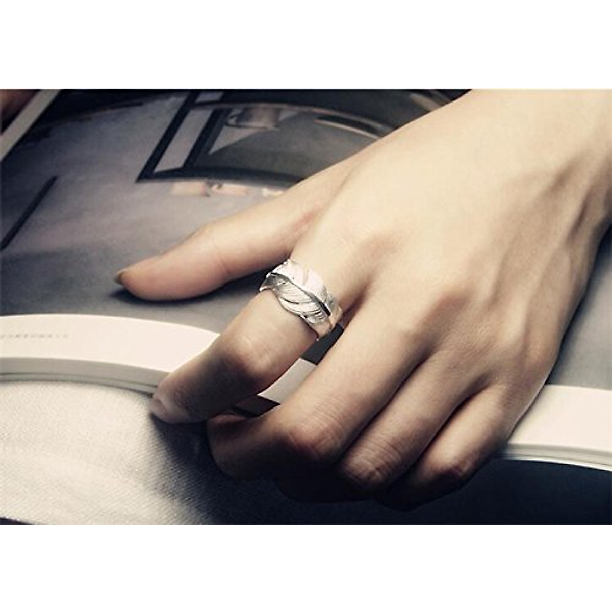 Helen de Lete Simple Style Original Feather From Heaven 925 Sterling Silver Open Ring