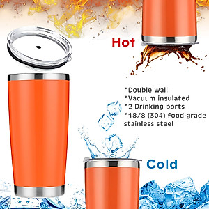 Thenshop 16 Pack Insulated Travel Tumblers Bulk 20 oz Stainless Steel Vacuum Travel Tumbler Cup with Lid and Straw Double Wall Vacuum Coffee Tumbler Cup Mugs for Cold and Hot Drinks, Mix Colors