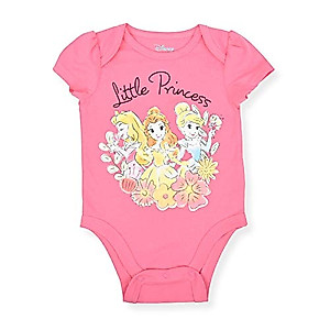 Disney Princess 5-Pack Girls Leotard Bodysuits for Infants and Newborn Babys