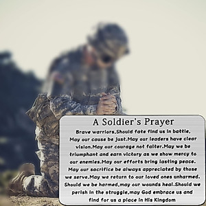 WSNANG Soldier Gifts Metal Wallet Insert Card Soldier’s Prayer Military Deployment Gifts for Army Navy Soldier Gift (Soldier’s Prayer Insert Card)