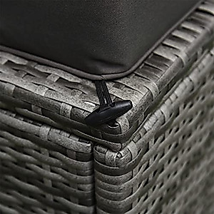 Outsunny 6 Pieces Patio Furniture Sets Outdoor Wicker Conversation Sets All Weather PE Rattan Sectional Sofa Set with Ottoman, Cushions & Tempered Glass Desktop, Charcoal