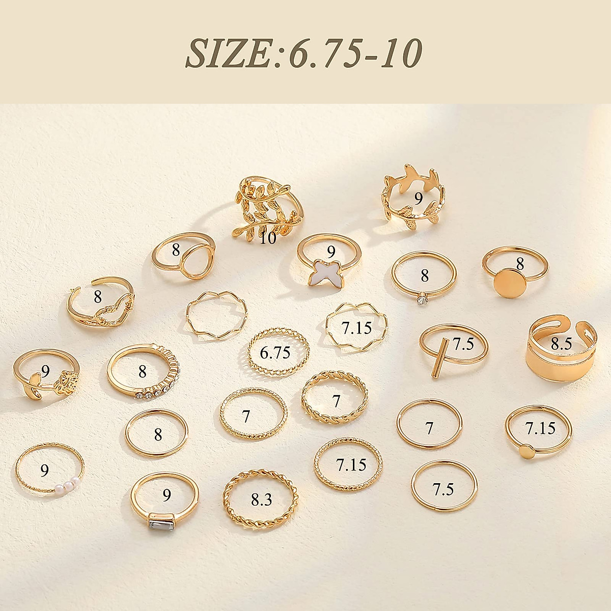 ÌF ME 24 Pcs Gold Vintage Knuckle Rings Set for Women, Boho Dainty Stackable Midi Finger Rings, Snake Butterfly Signet Fashion Ring Pack Jewelry Gifts. (24-pcs gold)