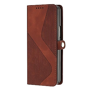 phone flip case Wallet Case for Samsung Galaxy Z Fold 4, Compatible with Samsung Galaxy Z Fold 4 Case [TPU Shockproof Interior Case] PU Leather Case with Magnetic Flip Cover phone cover ( Color : Brow