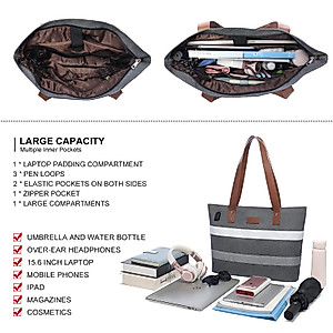 LOVEVOOK Laptop Shoulder Work Tote Bag for Women,Lightweight Casual School Bag Fits 15.6 In Laptop Handbag Purse 2pc/set