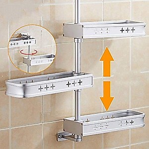 XJJZS Kitchen Rack Corner Wall-Mounted Punch-Free Multi-Layer Space Storage Rack Multi-Function Rotating Flavor Rack (Size : 54cm*34cm)