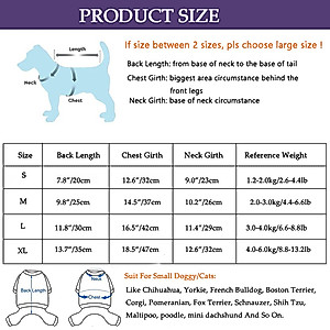 2 Pack Cute Printed Dog Clothes Soft Warm Boy Girl Puppy Shirt Comfort Cat Costume for Small Medium Dogs Cats, Machine Washable Dog Outfits, Large.