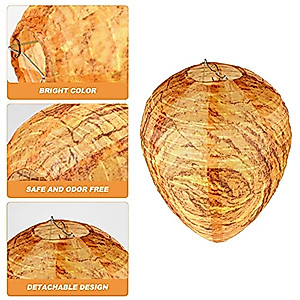 Hanging Fake Wasp Nest Wasp Nest Decoy Natural Wasp Friendly Hornets Nest Lantern for Garden Yard Outdoor