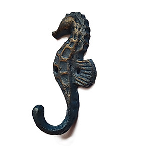 WINTENT Turquoise Patina Cast Iron Seahorse Wall Hooks