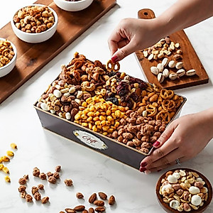 Broadway Basketeers Thank You Nuts Gift Basket - Assorted 6 Gourmet Variety Nuts, Trail Mixes, Sweets Snack Food Box, Healthy Gifts, Men & Women, Teacher, Corporate, Employee Appreciation