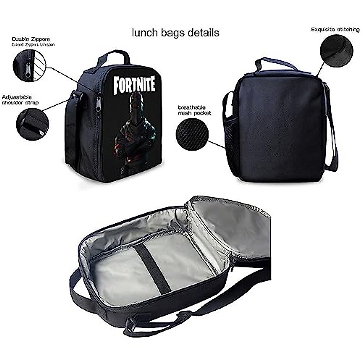 ERUABDB Study 3-Piece School Bag Backpack, Suitable for Teenagers Boys And Girls Travel Study Backpack And Lunch Box And Pencil Bag