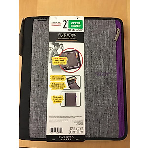 Five Star 2" Ring Zipper Binder 605 Sheet Capacity Teal