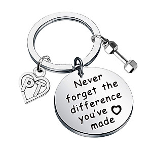 MYOPSARK Physical Therapy Gift Never Forget The Difference You've Made Keychain (difference PT keychain)