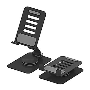 Vekesen Adjustable Foldable Cell Phone Stand 360° Rotating Cellphone Stand Holder iPhone Stand Compatible with All iPhone iPad Tablet 4-10'' Office Desk Accessories (Black)