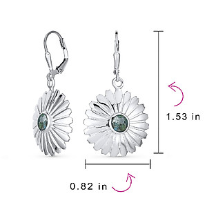 Native American South Western Concho Carved Petal Flower Blossom Blue Turquoise Lever Back Dangle Earrings Women .925 Sterling Silver