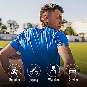HCMOBI Bone Conduction Headphones, Open Ear Sport Headphones, Wireless Headphones with Built-in Mic, Echo Noise Cancellation Headset, Waterproof Earphones for Running Workouts Sports Work Home/Office