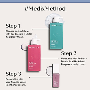 Medix 5.5 Body Scrub Skin Care Glycolic Acid Exfoliating Body Cleanser KP Bump Eraser | AHA + Lactic Acid Anti Aging All Skin Type Wash | Keratosis Pilaris & Acne | Foaming Body & Face Wash, 15 Fl Oz