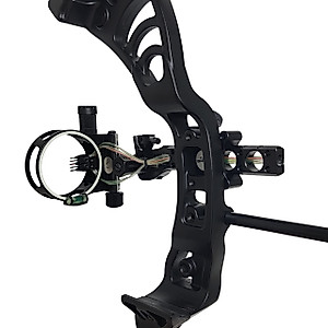 SAS Essence 019" Bow Sight with Micro Adjust Detachable Bracket with LED Sight Light for Archery Compound Bows Hunting Shooting (Black, 5-Pin)