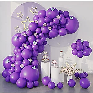 Purple Balloons Garland Arch Kit, 100pcs Latex Lavender Balloons different sizes 18/12/10/5 Inch for Theme Party Decoration, Weddings Bridal Shower for Women, Girl Baby Shower Bachelorette Party Decor