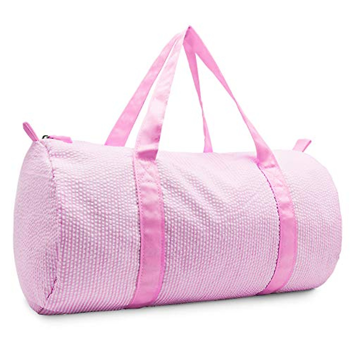 GFU Duffle Bag for Kids, Overnight Duffel Bags for Boys and Girls, Seersucker Travel Bag Large Dance bag, Toddler Weekender Bag, Child Carry-On Sports Gym Bag, Gift, Pink
