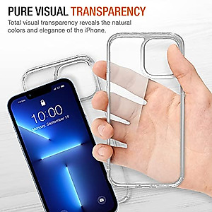 Trianium Case Compatible with iPhone 13 Pro Max 2021 (6.7 inch), Clarium Series Protective TPU Hybrid Cushion Rigid Cover Clear