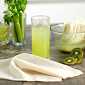 Organic Cheesecloth Nut Milk Bag Strainer 2-Pack, GOTS Certified Cheese Cloths for Straining Food, Yogurt, Juice, Cold Brew Coffee & Tea Filter - Reusable Butter Muslin Greek Yogurt Strainer