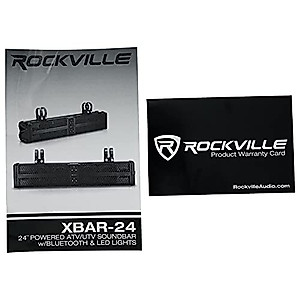 Rockville XBAR-24 24" ATV/UTV Soundbar Bluetooth Speaker System w LED + Wire Kit, Black