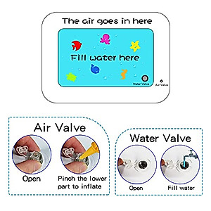 YULIN-MALL Tummy time Water Play mat Baby & Toddlers is The Perfect Fun time Play Inflatable Water mat,Activity Center Your Baby's Stimulation Growth, Blue