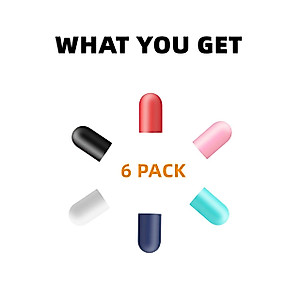 [6 Pack] Fudda Replacement Cap for Apple Pencil 1st Generation - Silicone Protective Cap Cover Compatible with iPad Pro 9.7/10.5/12.9 Pen (Black, Navy, Red, White, Mint, Pink)