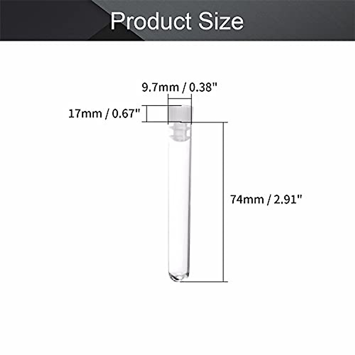 Othmro 100Pcs Clear Plastic Test Tubes with White Caps, 12mmx75mm Mini Test Tubes with Lids, for Jewelry Seed Beads Powder Spice Liquid Experiment Yeast Specimen Sample Laboratory