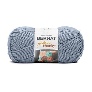 Bernat Softee Chunky Gray Blue Yarn - 1 Pack of 400g/14oz - Acrylic - 6 Super Bulky - Knitting/Crochet
