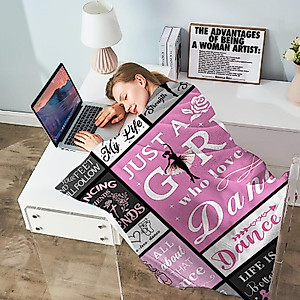 BUUGVIIL Just a Girl Who Loves Dance Gifts for Girls, Dance Blanket, Dance Recital Gifts for Girls, Ballet Gifts for Dancers, Dancer Gifts for Girls Teens on Christmas Birthday 50"x60"
