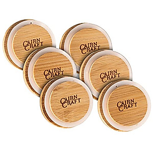Cairn Craft CairnCaps Bamboo Whiskey Glass Lids - Set of 6 Caps for Whisky Tasting Glassware