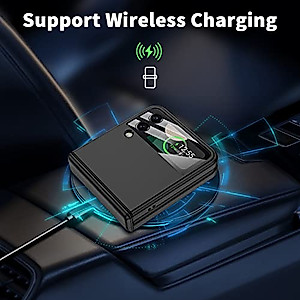 for Samsung Galaxy Z Flip 4 Case: [Hinge Protection][Volume Key Protection][Wireless Charging] Ultra Thin Soft PC Anti-Scratches Protective Phone Cover Case for Samsung Flip 4 5G 2022 (Black)