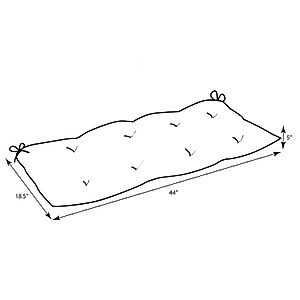 Pillow Perfect Pompeii Solid Indoor/Outdoor Wicker Patio Sofa/Swing Cushion Tufted, Weather and Fade Resistant, 18.5" x 44", Green