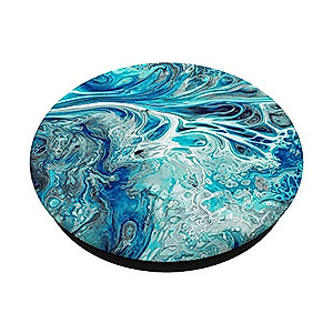 Art PRINT Watercolor-Like Marble-Style Blue Pattern Design PopSockets PopGrip: Swappable Grip for Phones & Tablets