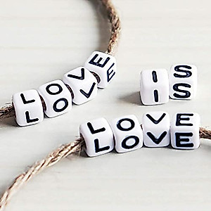 700PCS White Letter Beads Alphabet Beads for Jewelry Making DIY Necklace Bracelet (6mm)
