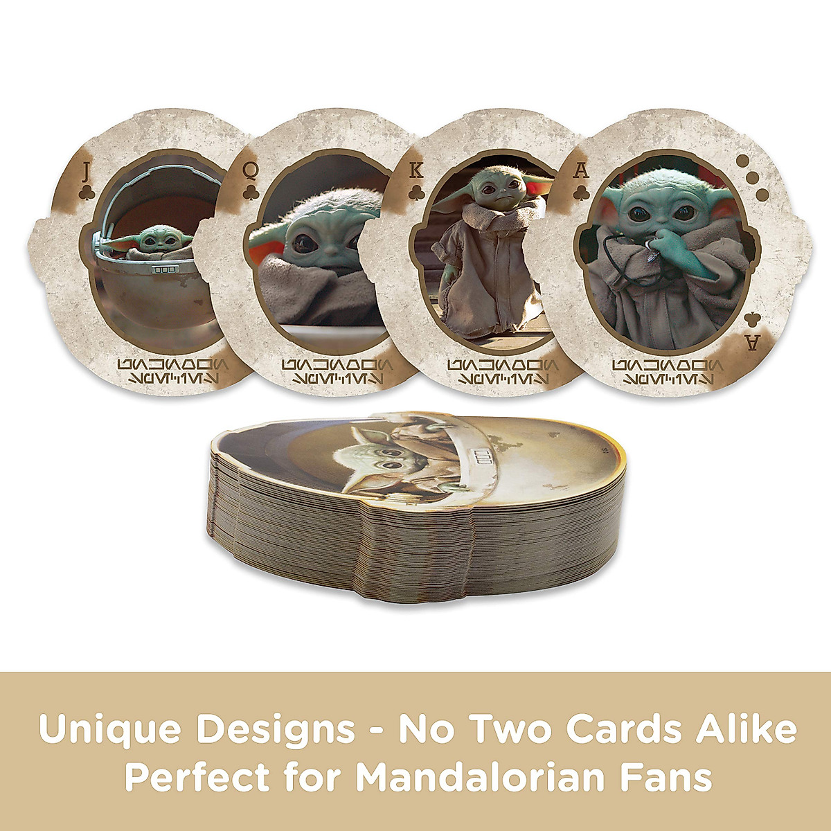 AQUARIUS Star Wars Playing Cards - The Mandalorian 'Baby Yoda' The Child Shaped Deck of Cards for Your Favorite Card Games - Officially Licensed Star Wars Merchandise & Collectibles