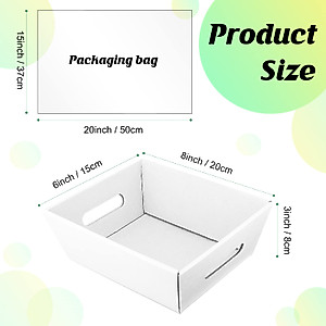 106 Pcs Empty Gift Basket Set 30 Cardboard Gift Basket 8 x 6 x 3 Inch Empty Baskets for Gifts with Handles, 40 Bags, and 36 Multicolor Bows for Party Home Wedding Birthday Food Serving Storage (White)