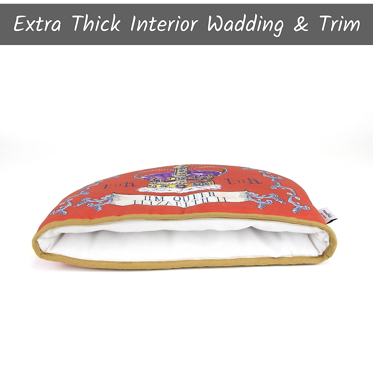 Muldale Queen Elizabeth Tea Cozy for Teapot Insulated - Crown Design - Large Teapot Cover for Keeping Warm - English Tea Cosy - 100% Cotton with Extra Thick Wadding - 2-6 Cups