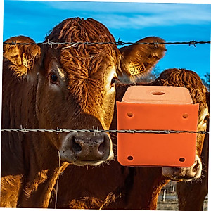 POPETPOP 2pcs Tray Fodder Trays Pig Feeding Bowl Feeding Bucket for Horses Mineral Block Holder Cattle Block Holder Sheep Salt Lick Box Thickened Livestock Feeder Appendix Orange Animal
