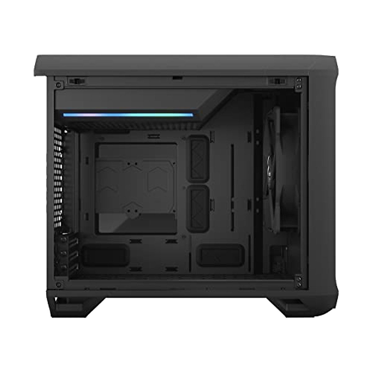 Fractal Design Torrent Nano Black - Dark Tint Tempered Glass Side Panels - Open Grille for Maximum air Intake - 180mm PWM Fan Included - Type C - mITX Airflow Mini Tower PC Gaming Case