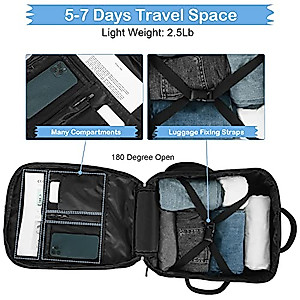 Hanples Extra Large Travel Backpack for Women as Person Item Flight Approved, 40L Carry On Backpack, 17 Inch Laptop Backpack, Waterproof Backpack, Hiking Backpack, Casual Bag Backpack(Black)