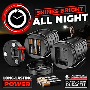 GearLight Camping Lantern - 2 Portable, LED Battery Powered Lamp Lights, Magnetic Base and Foldable Hook for Emergency Use or Camp Sites. Gift for him, for Kids Stocking Stuffer. Christmas Gift.﻿