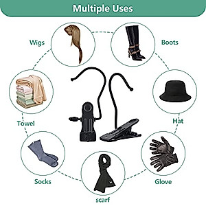 Boot Hangers, 10 Pack Hanging Clips for Closet, Heavy Duty Black Clothes Pins, Boot Towel Clips for Hanging, Boot Hook Organizer Laundry Clips, Boot Clips for Hanging, Hook Clips