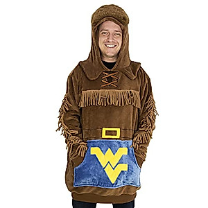 Plushible West Virginia Blanket Hoodie - Oversized Pullover Hooded Sweatshirt - Mens and Womens Long Sleeves Wearable College Football and Basketball Blanket Hoodie - Mountaineer Gifts