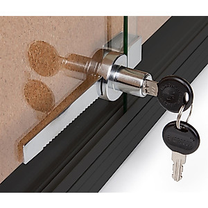 Displays2go Enclosed Cork Board, Sliding Glass Door, 4 x 3 Foot, Locking Bulletin Board for Wall (CBSD43BK)