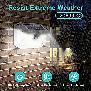 Solar Motion Sensor Lights Outdoor, [3 Modes/4 Pack/188 LED] 270° Wide Angle Lighting, Wireless Security Solar Powered Wall Lights, IP65 Waterproof Flood Lights for Fence Porch Yard Patio(White)