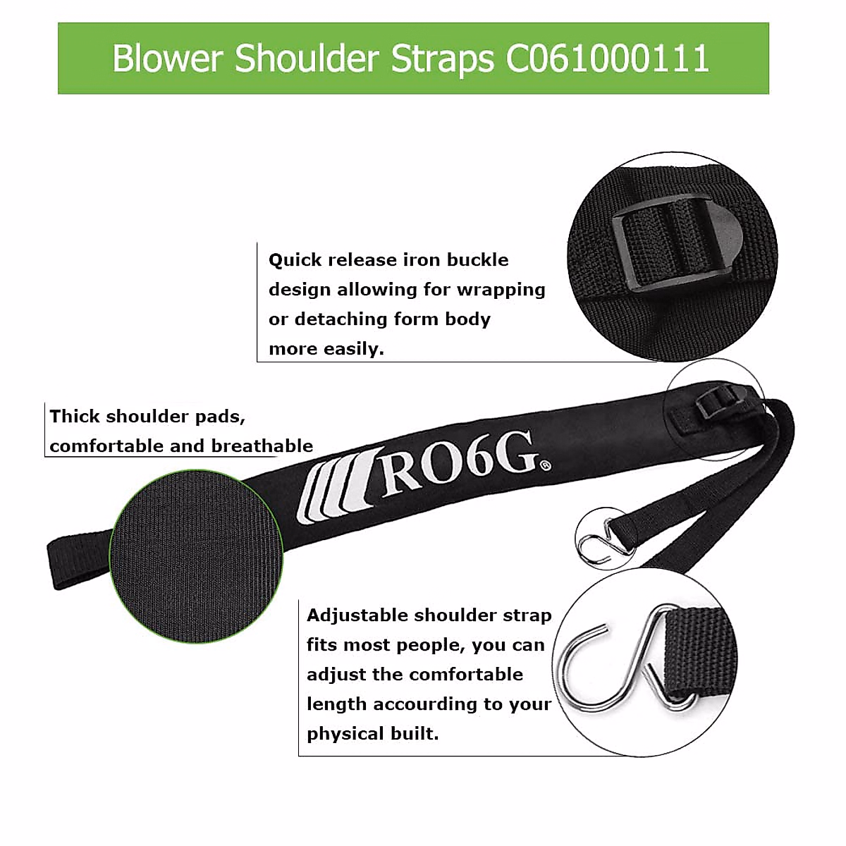 FELHOOD Replacement Stihl Backpack Blower Straps C061000110 for Stihl Echo Leaf Blower Shoulder Strap C061000111 PB-500 PB-265LN PB-403H PB-413H PB-460 PB-610 PB-620 PB-650 PB-755 Fits - 2 Pack