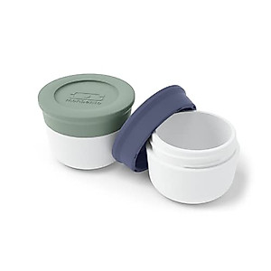 monbento - Lunch Box Sauce Containers MB Temple S Natural - Tiny Leak-Proof Containers - Reusables - For Work Lunch Packing - Suitable for Bento Box MB Original & MB Square - Green & Blue