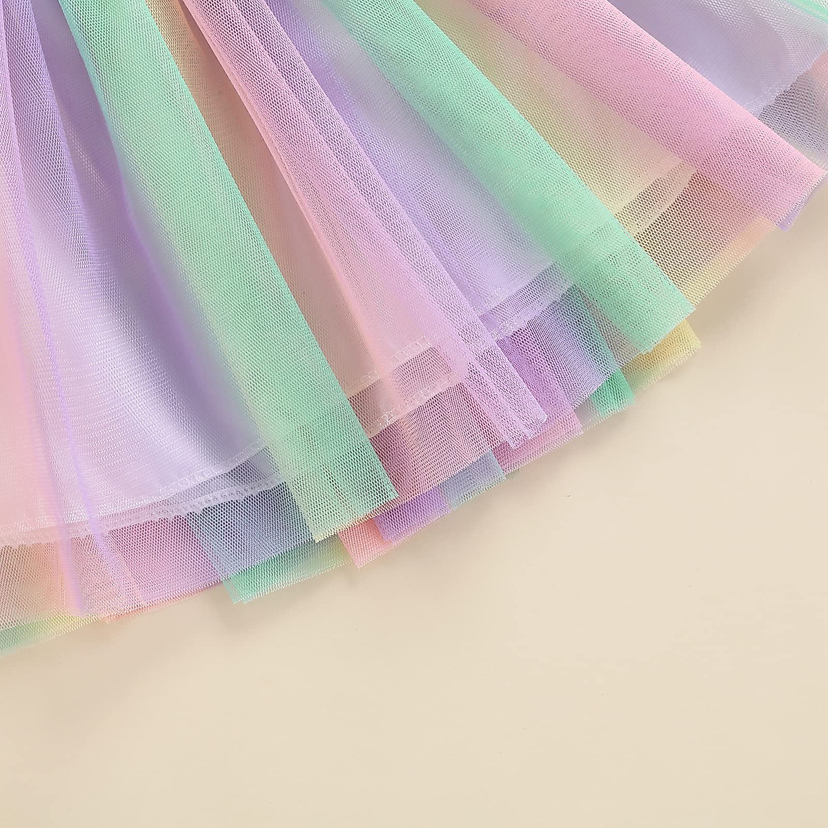 Toddler Baby Girls Princess Mesh Dress Easter Bunny Sequined Sleeveless Halter Tulle Tutu Dress Party Sundress (Colorful, 2-3 Years)